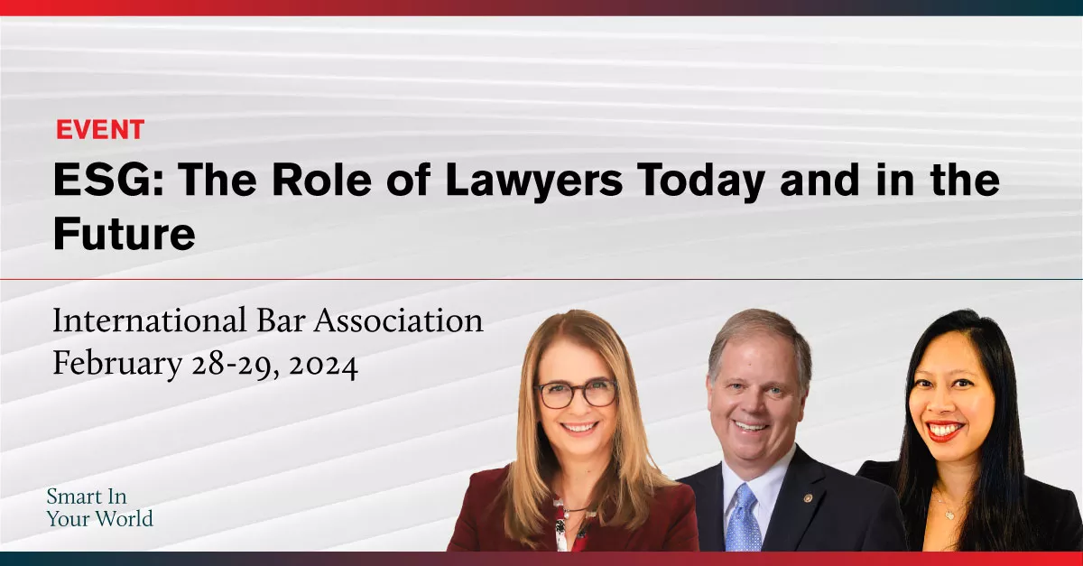 IBA ESG: The Role of Lawyers Today and in the Future 2024 | ArentFox Schiff