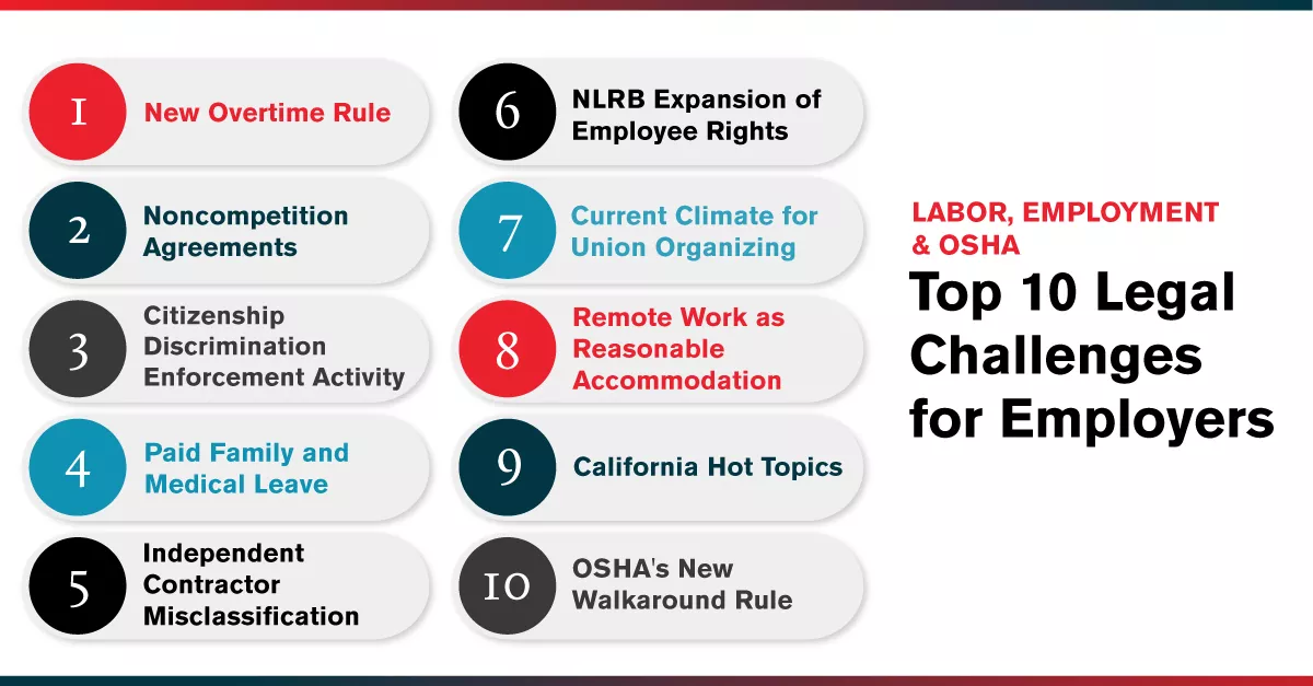 Top 10 Legal Challenges for Employers | ArentFox Schiff